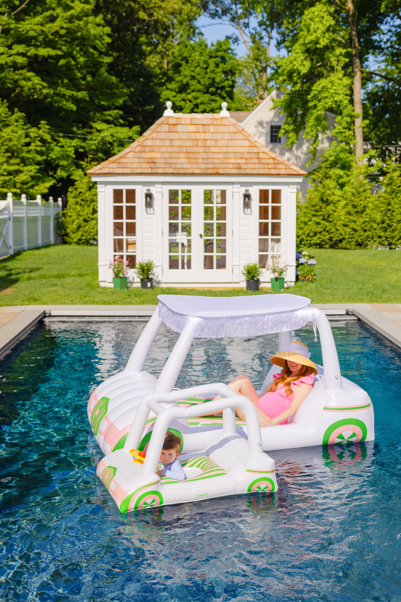 THE CUTEST POOL FLOATS + A SNEAK PEEK OF OUR NEW GARDEN HOUSE | Design ...